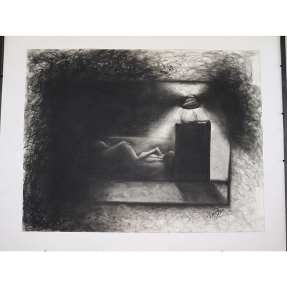 custom | Art | Original Charcoal Drawing Figurative Surreal Art Large ...